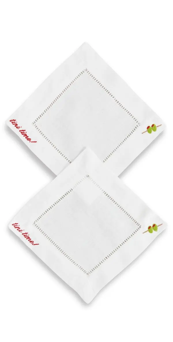 ABBODE Set Of Two Tini Time Napkins - White