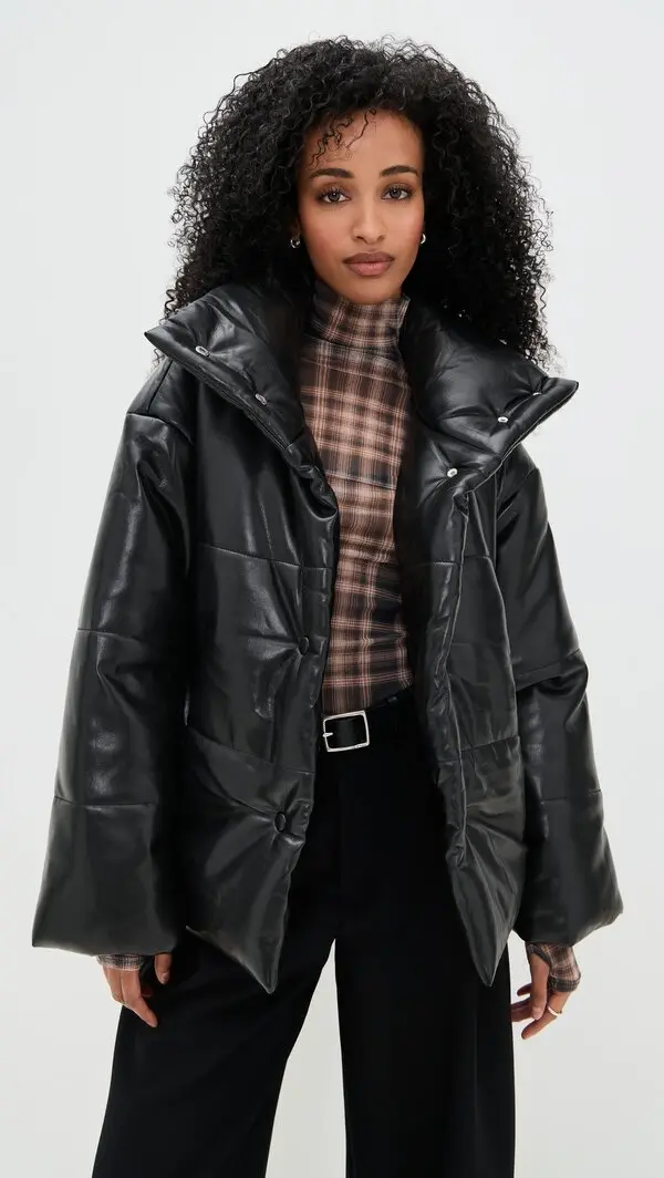 Nanushka Hide Faux Leather Puffer Coat