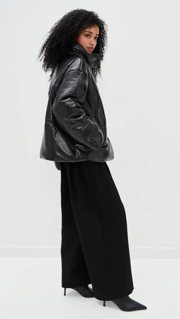 Nanushka Hide Faux Leather Puffer Coat