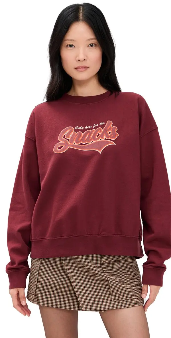 STATE & LAKE Graphic Fleece Sweatshirt - Burgundy