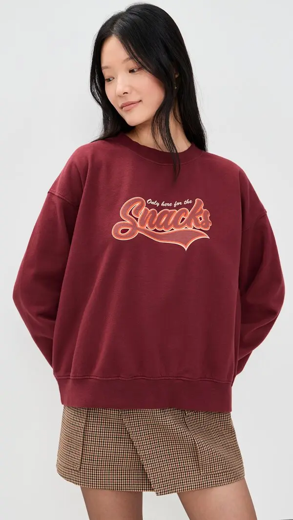 STATE & LAKE Graphic Fleece Sweatshirt - Burgundy