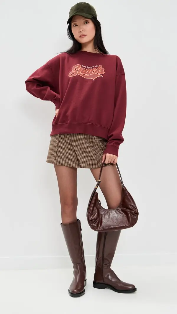 STATE & LAKE Graphic Fleece Sweatshirt - Burgundy