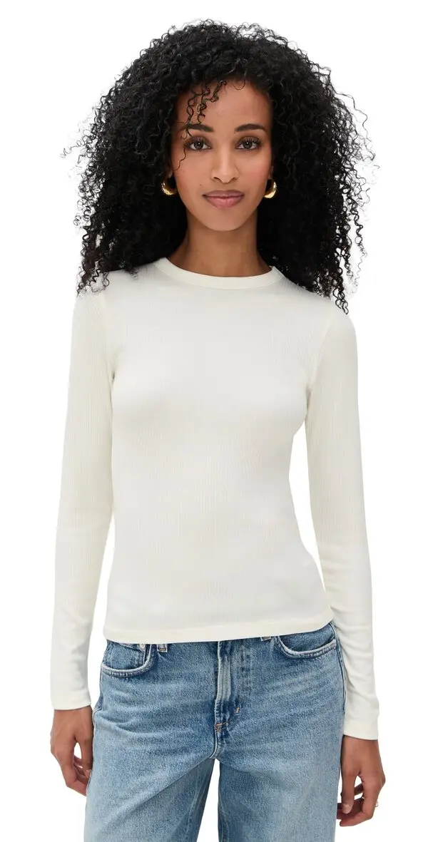 Madewell Drapey Ribbed Long-sleeve Tee