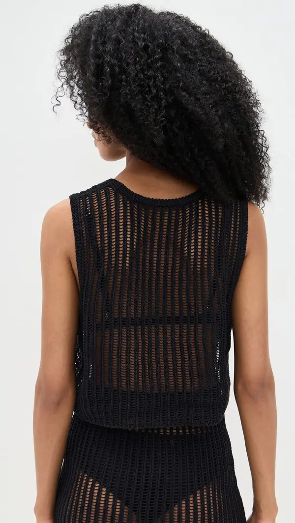 L*Space Crochet Sleeveless Top - Black