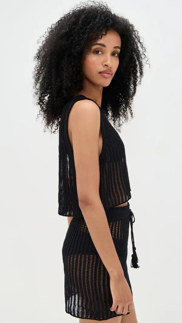 L*Space Crochet Sleeveless Top - Black