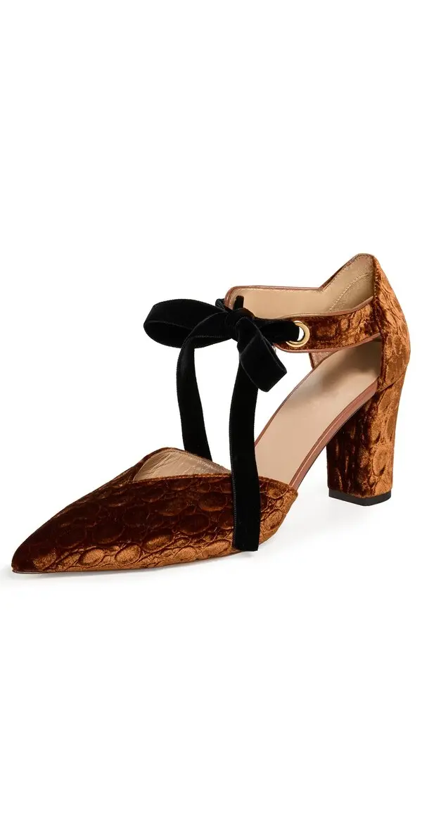 Ulla Johnson Corinna Bow High Heels - Rust Copper