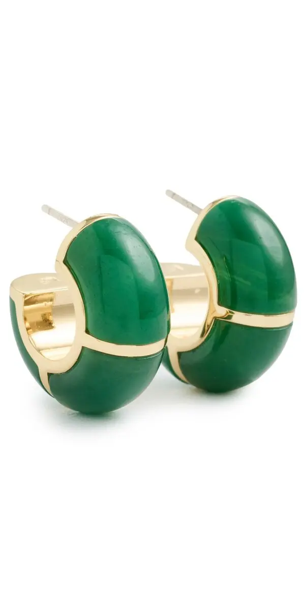 LIZZIE FORTUNATO Zellige Jade Hoop Earrings - Green