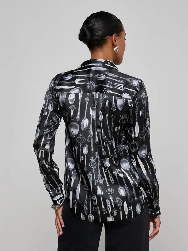 L'Agence Tyler Silk Printed Blouse