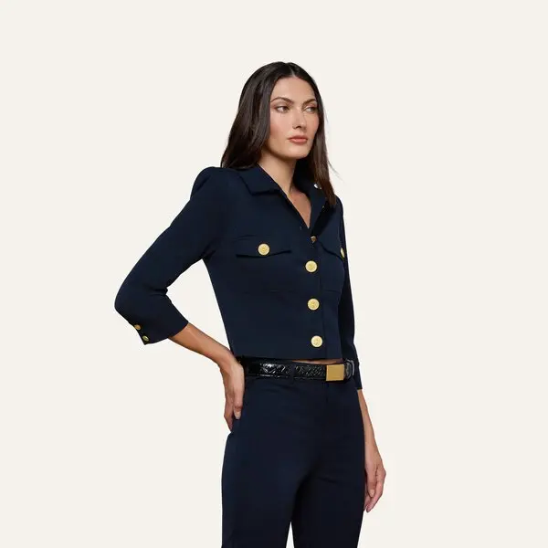 L'AGENCE Kumi Cropped Jacket - Midnight