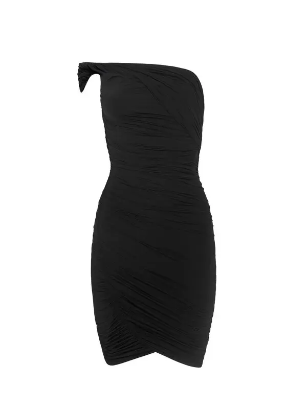 L'Agence Cheryl Shirred Midi Dress
