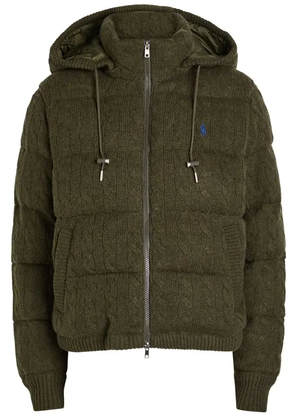 Polo Ralph Lauren Padded Wool And Cashmere-blend Jacket - Dark Green