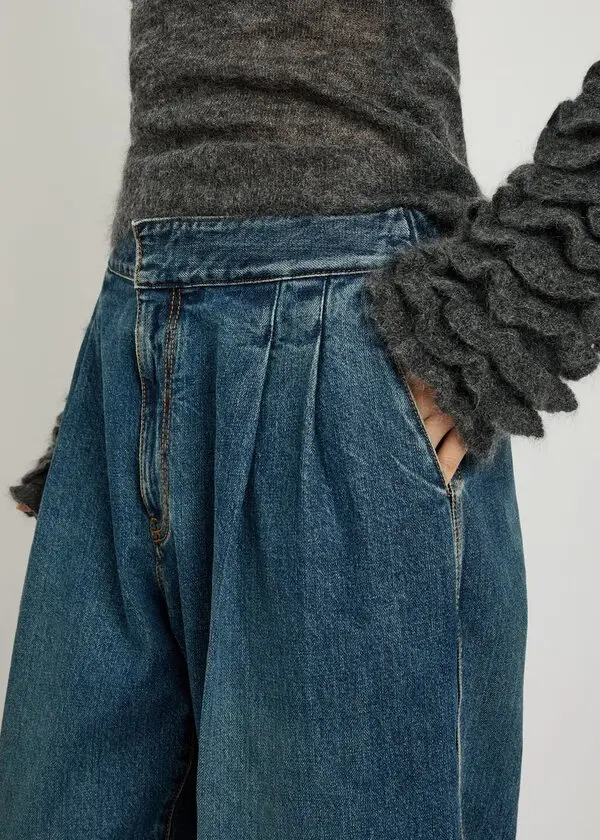 Alaïa Pleated Barrel-leg Jeans