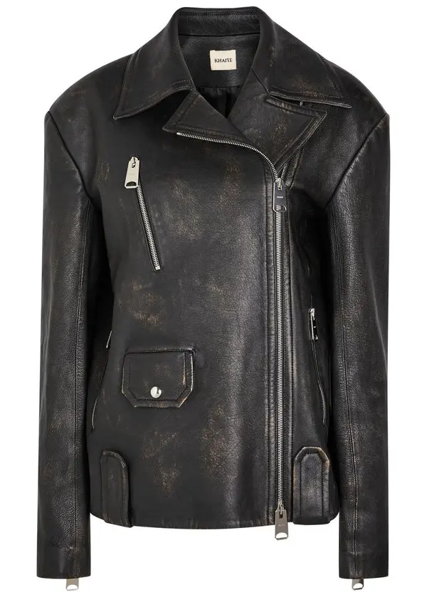 Khaite Catalina Leather Jacket - Black