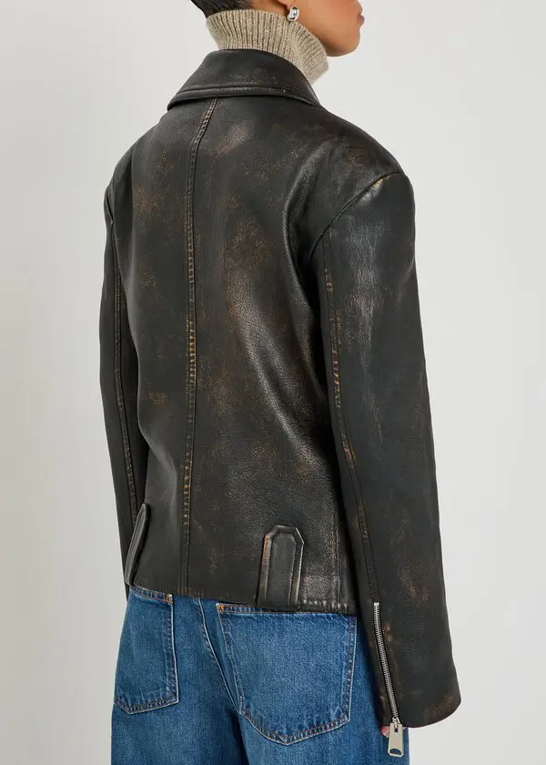 Khaite Catalina Leather Jacket - Black