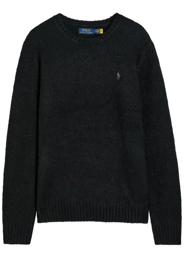 Polo Ralph Lauren Logo-embroidered Wool-blend Jumper - Black