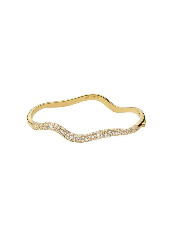 MISSOMA Molten Snow Ripple Hinged Bangle - Gold