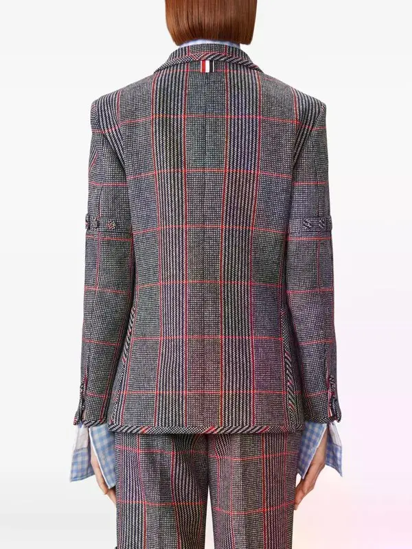 Thom Browne Tweed Checked Blazer With Armband - Red