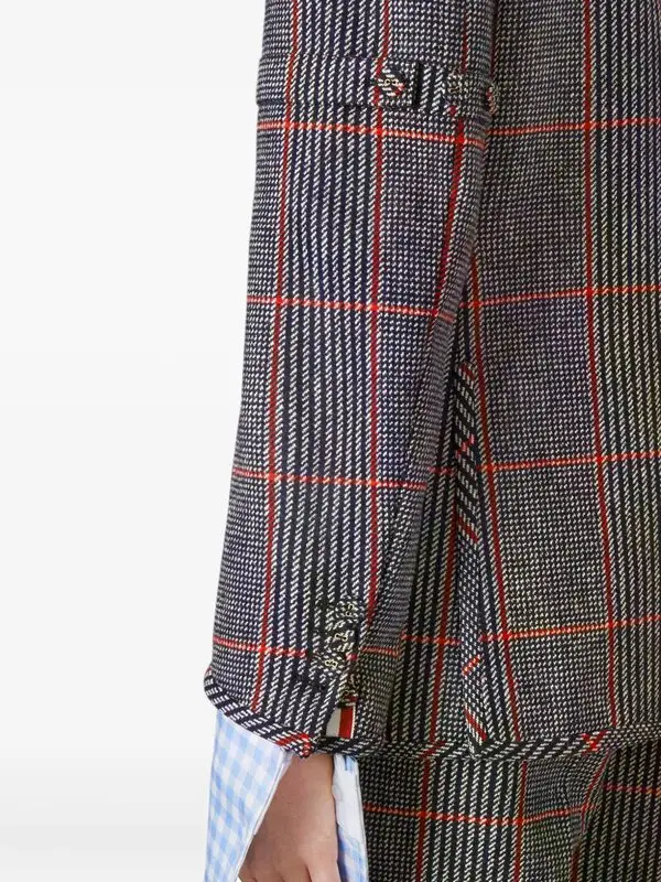 Thom Browne Tweed Checked Blazer With Armband - Red