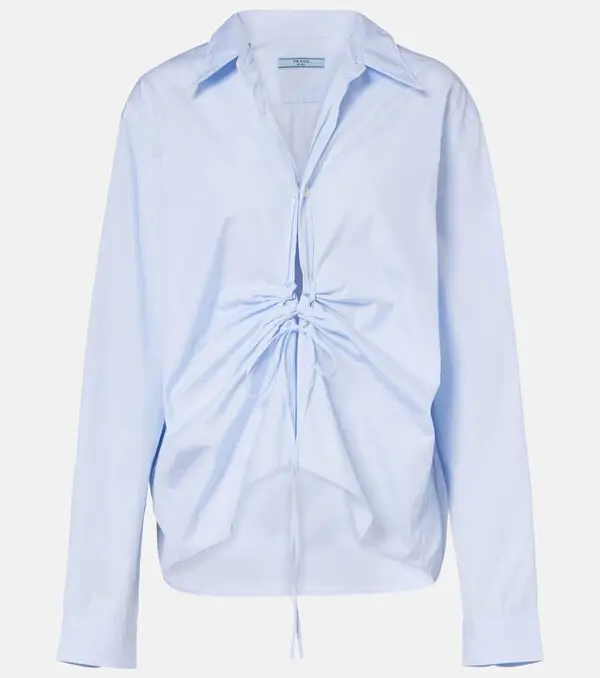 Prada Gathered Cotton Shirt