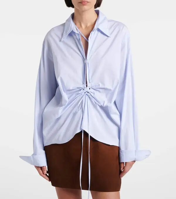 Prada Gathered Cotton Shirt
