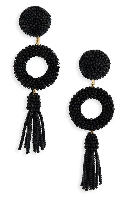 Deepa Gurnani Oliver Beaded Drop Earrings - Black