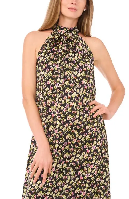 Vince Camuto Halter Neck Animal Print Maxi Dress In Rich Black |  Editorialist