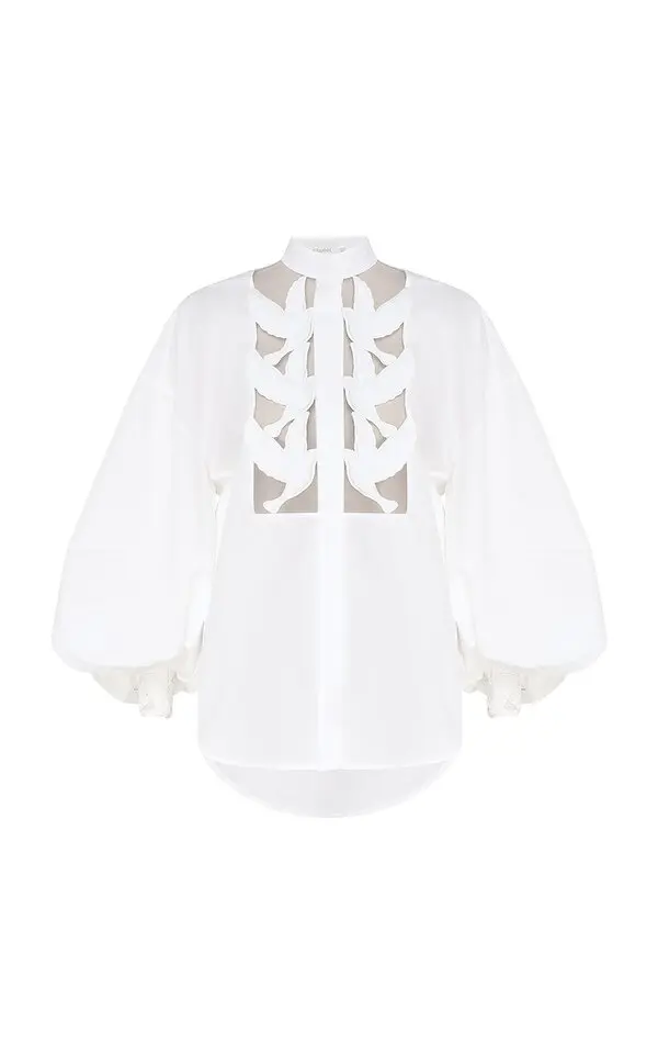 Zimmermann Luna Appliquéd Cotton Shirt - Ivory