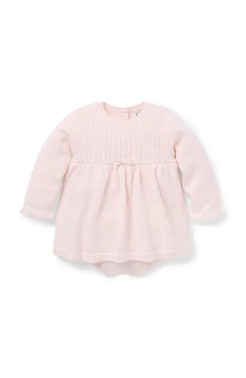 Janie And Jack Baby Cable Knit Romper - Pink