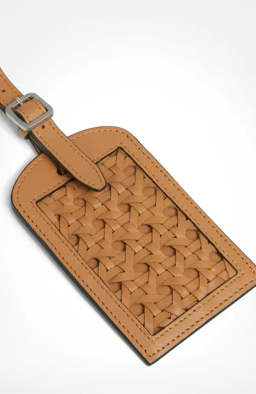 AVITEUR Paglia Di Vienna Weave Calfskin Luggage Tag - Walnut