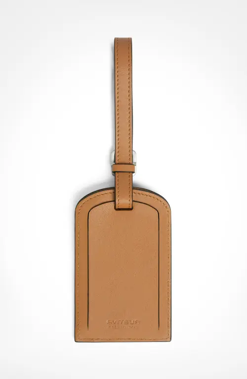 AVITEUR Paglia Di Vienna Weave Calfskin Luggage Tag - Walnut