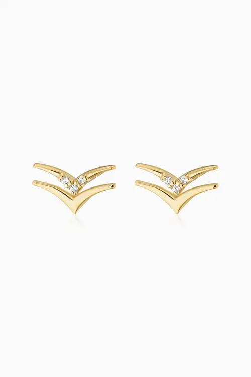 ORADINA 14k Fly High Studs - Yellow Gold