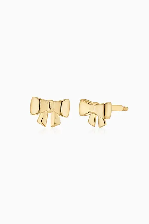 ORADINA 14k Bow Stud Earrings - Yellow Gold