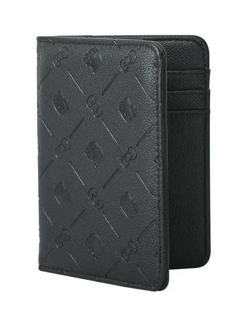 HELLO KITTY Embossed Passport Holder - Black