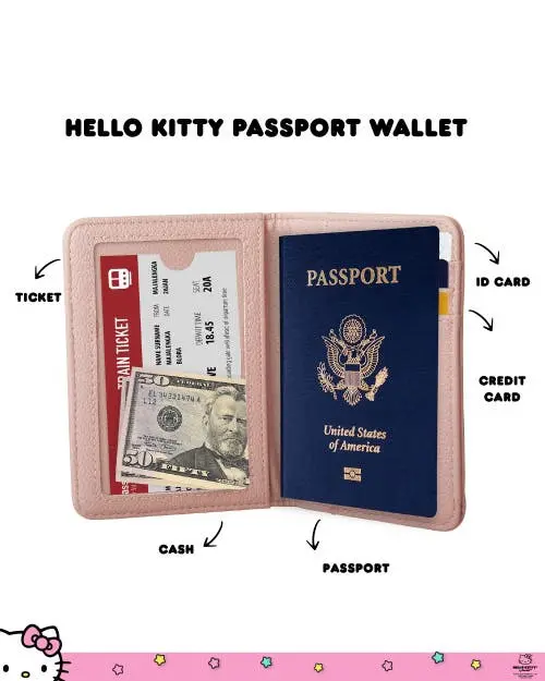 HELLO KITTY Embossed Passport Holder - Pink