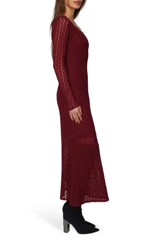 LOST + WANDER Sistine Tale Long Sleeve Open Stitch Maxi Dress