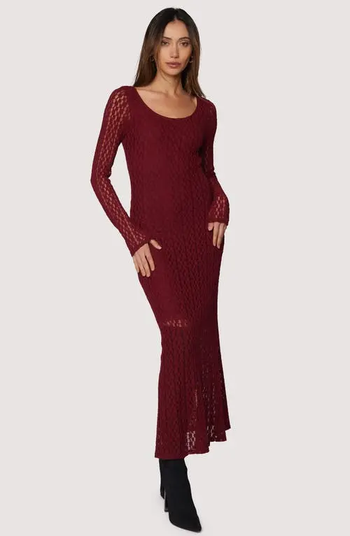 LOST + WANDER Sistine Tale Long Sleeve Open Stitch Maxi Dress
