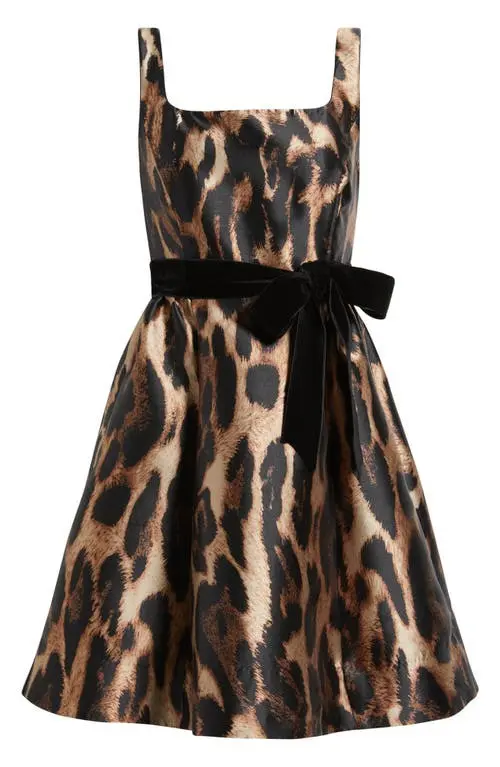 Julia Jordan Leopard Print Cocktail Mini Dress