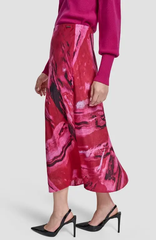 Dkny Abstract Print Bias-cut Midi Skirt