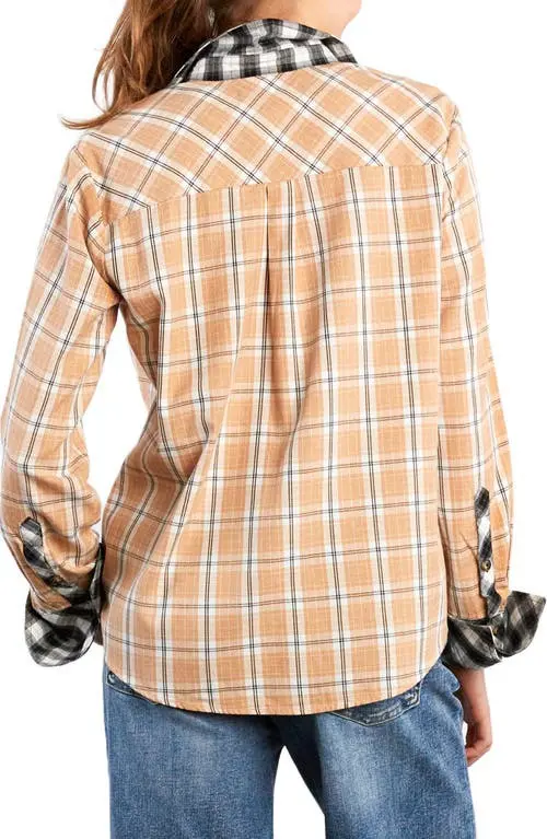 BILLY T Plaid Cotton Blend Shirt