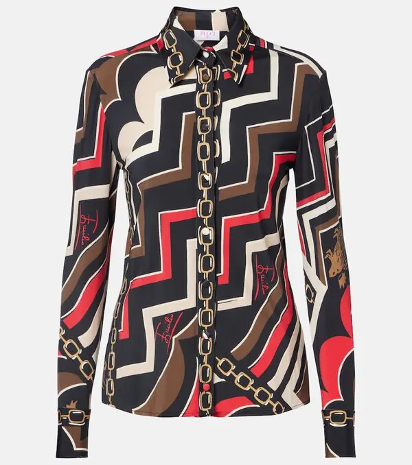 Emilio Pucci Istrice Satin Jersey Shirt - Multicoloured