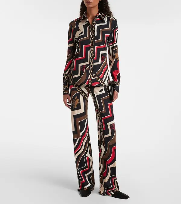 Emilio Pucci Istrice Satin Jersey Shirt - Multicoloured