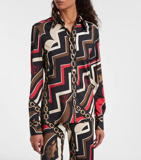 Emilio Pucci Istrice Satin Jersey Shirt - Multicoloured