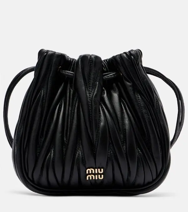 Miu Miu Matelassé Leather Bucket Bag