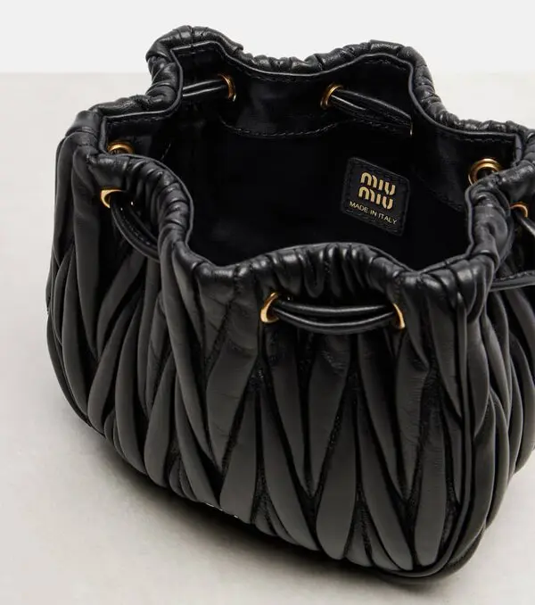 Miu Miu Matelassé Leather Bucket Bag
