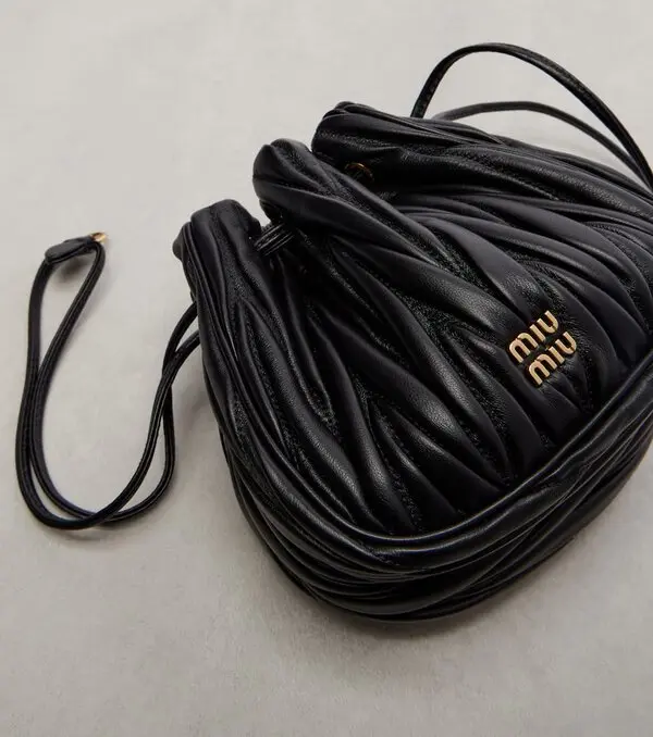 Miu Miu Matelassé Leather Bucket Bag
