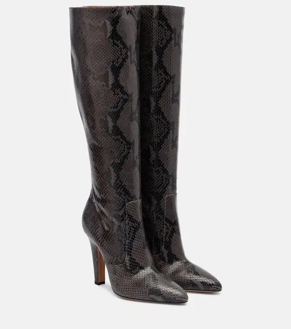 Paris Texas Elsa 100 Leather Knee-high Boots - Grey