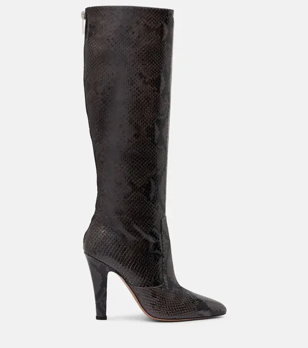 Paris Texas Elsa 100 Leather Knee-high Boots - Grey