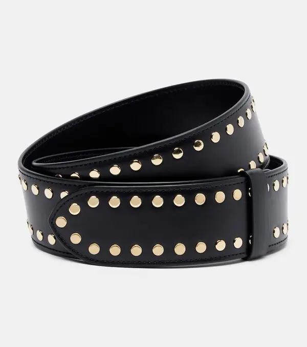 Khaite Theo Studded Leather Belt - Black