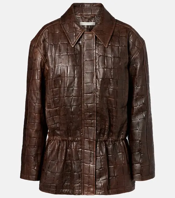 EMILIA WICKSTEAD Norcutt Croc-effect Leather Jacket