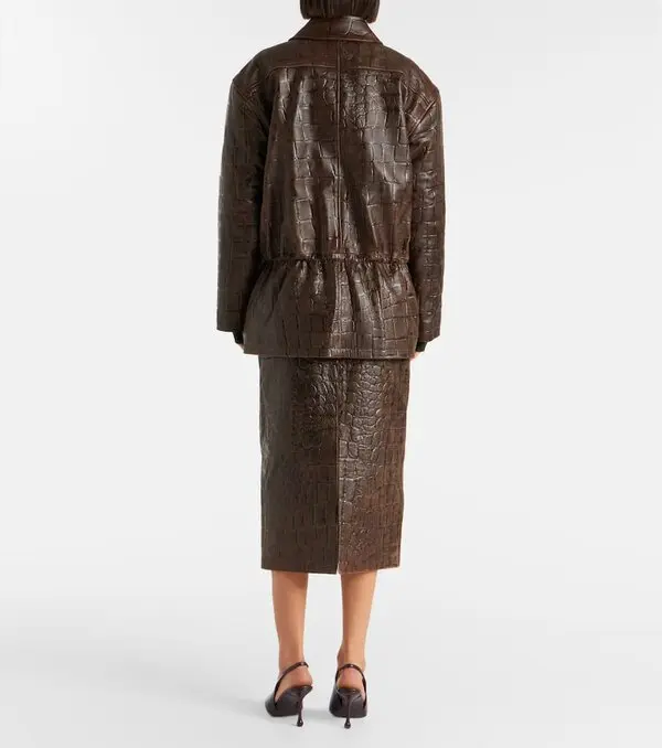 EMILIA WICKSTEAD Norcutt Croc-effect Leather Jacket